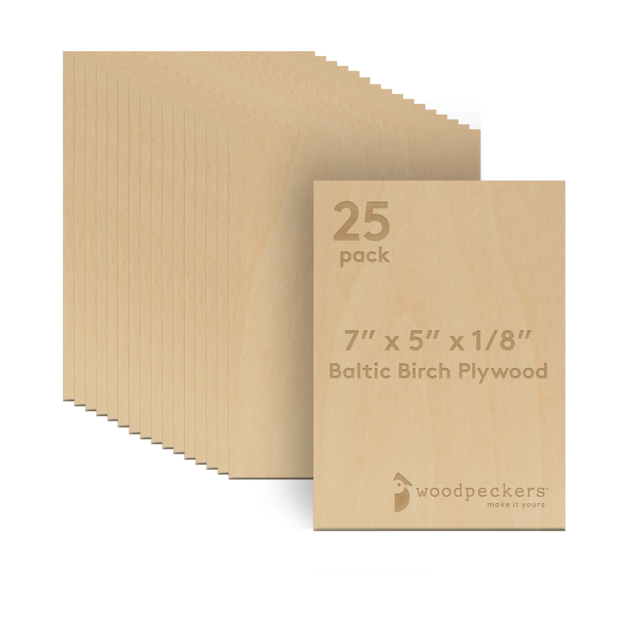 Baltic Birch Plywood, 3 mm 1/8 x 5 x 7 Inch Craft Wood, Pack of 25 B/BB ...