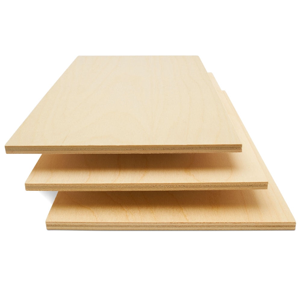 Baltic Birch Plywood, 6 mm 1/4 x 12 x 9 Inch Craft Wood, Box of 100 B ...