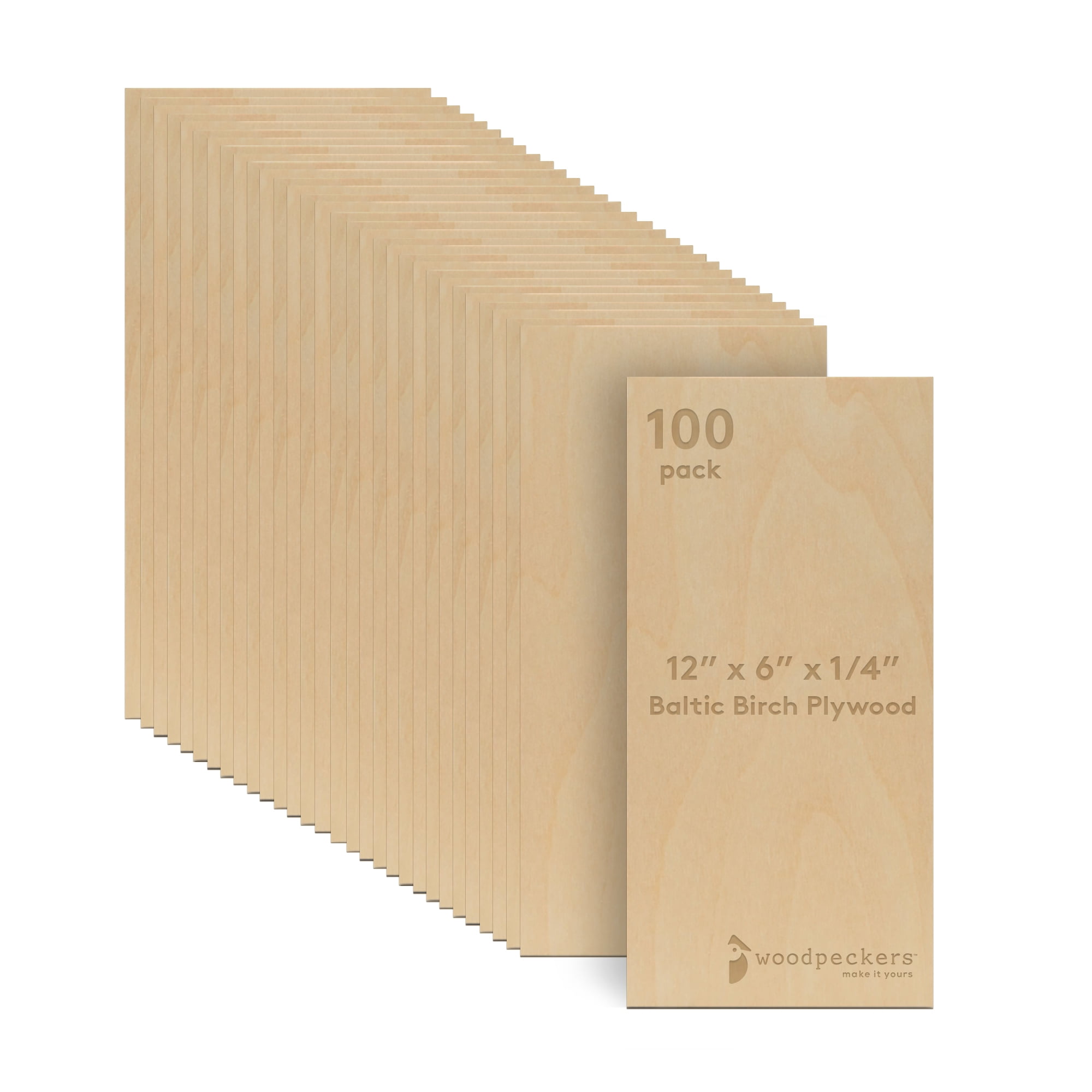 Baltic Birch Plywood, 6 x 12 x 1/4 Inch - 6 mm Craft Wood, Box of 100 B ...