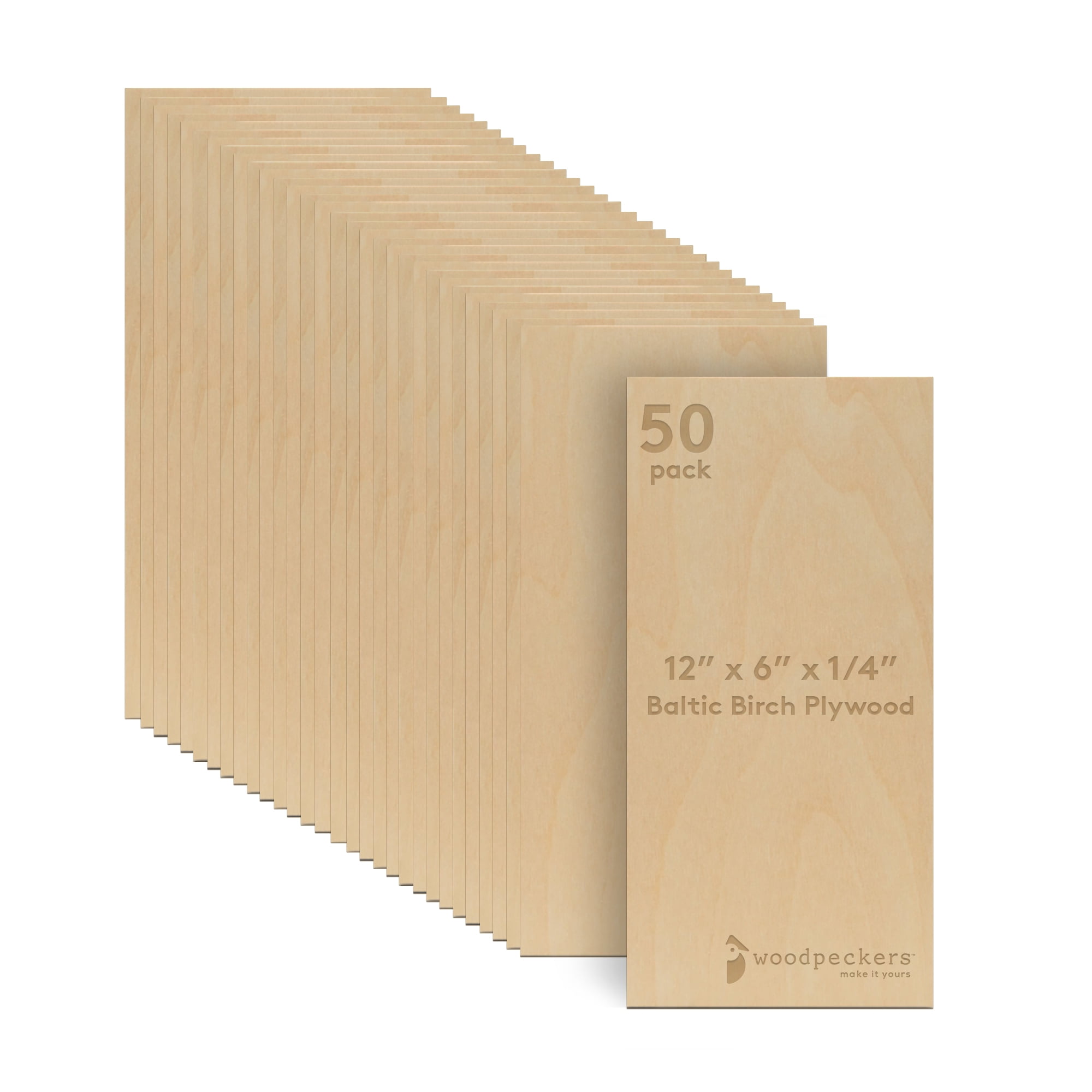 Baltic Birch Plywood, 6 x 12 x 1/4 Inch - 6 mm Craft Wood, Box of 50 B ...