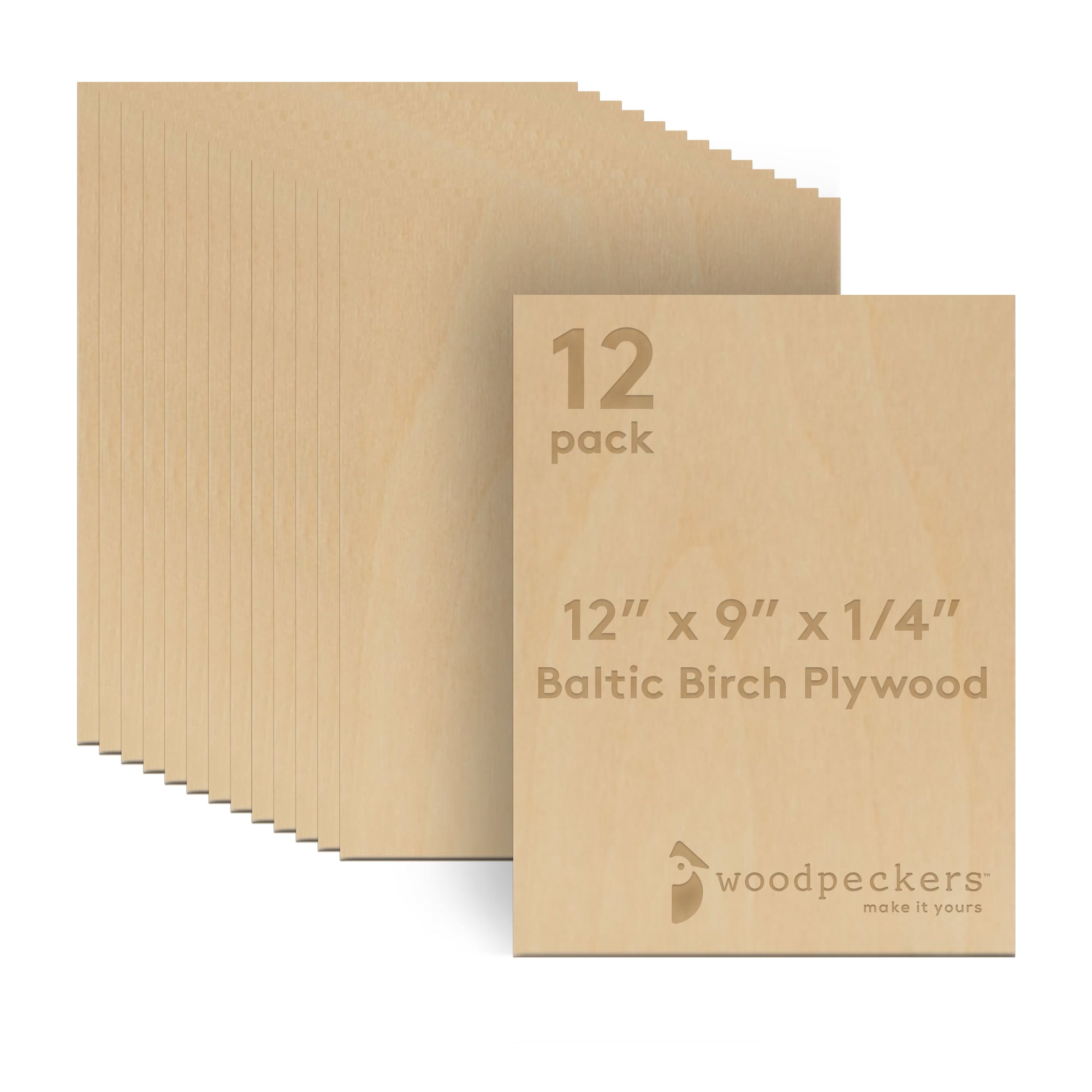 Baltic Birch Plywood, 6 mm 1/4 x 12 x 9 Inch Craft Wood, Box of 12 B/BB ...