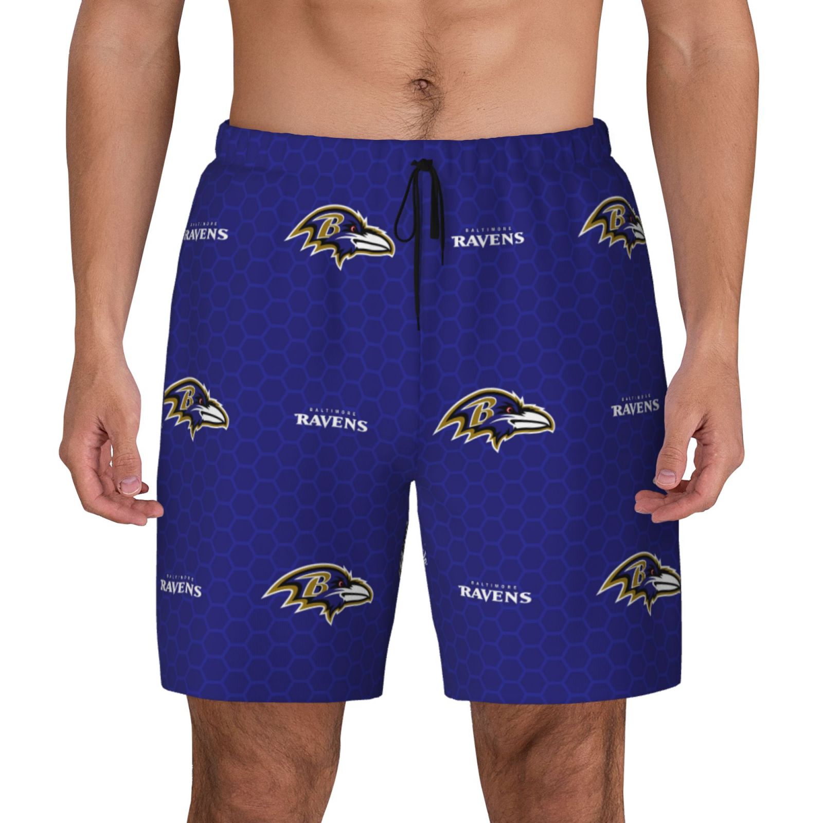 Baltimore America Football Mens Swim Shorts – 4-Way Stretch Polyester ...