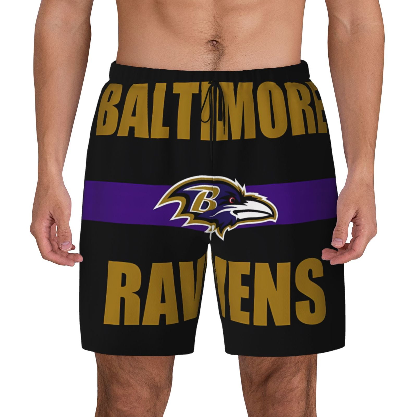 Baltimore America Football Mens Swim Shorts – 4-Way Stretch Polyester ...