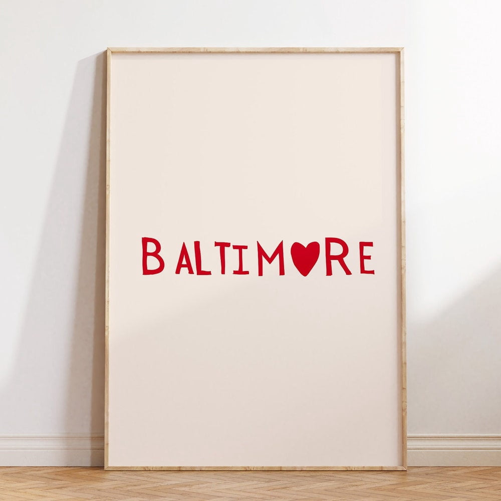 Baltimore Art Print Baltimore Md Wall Art Baltimore Maryland Poster ...