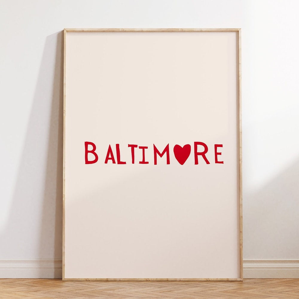 Baltimore Art Print Baltimore Md Wall Art Baltimore Maryland Poster ...