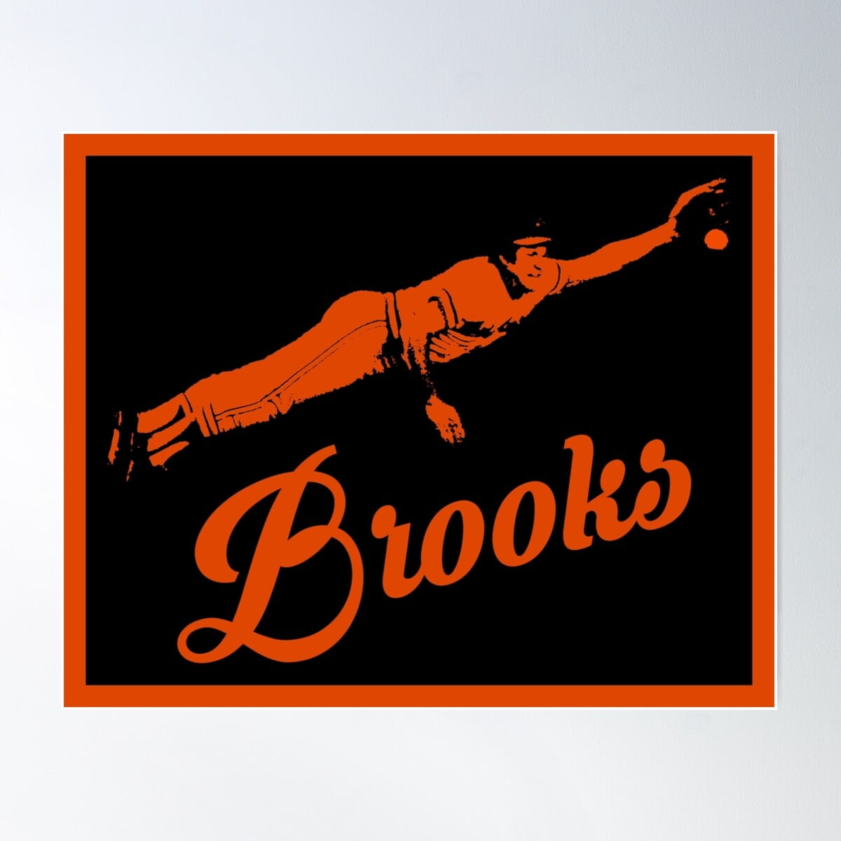 Baltimore Brooks - Orange Stencil Poster Wall Art, Modern Wall Decor ...