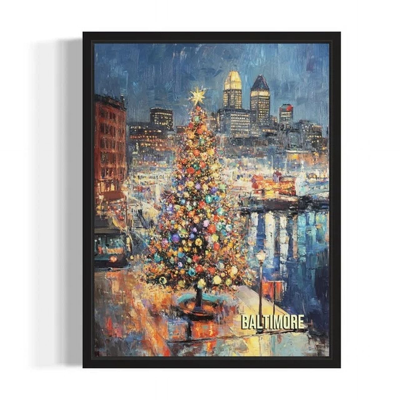 Baltimore Christmas State Tree Us City Photo Art Print Poster Wall Art ...
