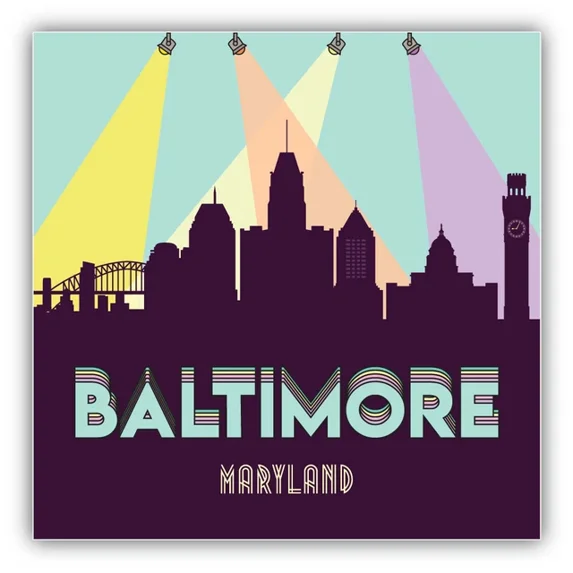 Baltimore City Maryland Usa State Sticker Phone Decal Water Bottle ...