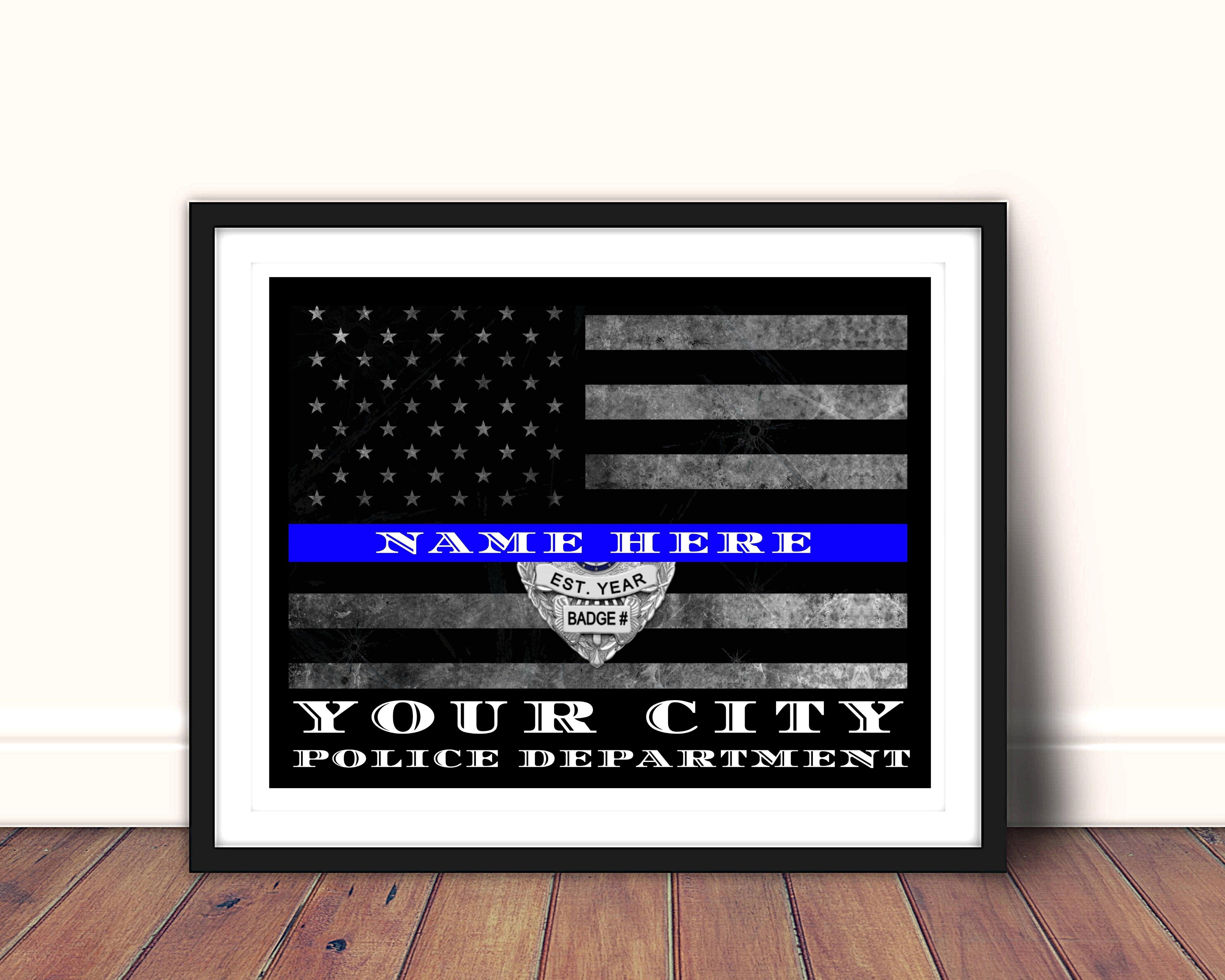 Baltimore County Police Officer Thin blue Line Flag Gift Art - Walmart.com
