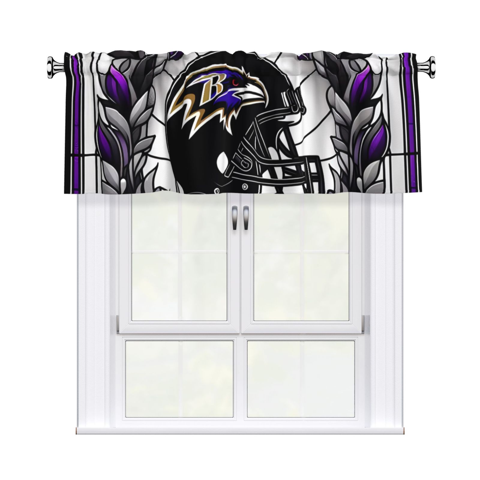 Baltimore Curtain Valance 54x18in Curtains with short poles Cover the ...