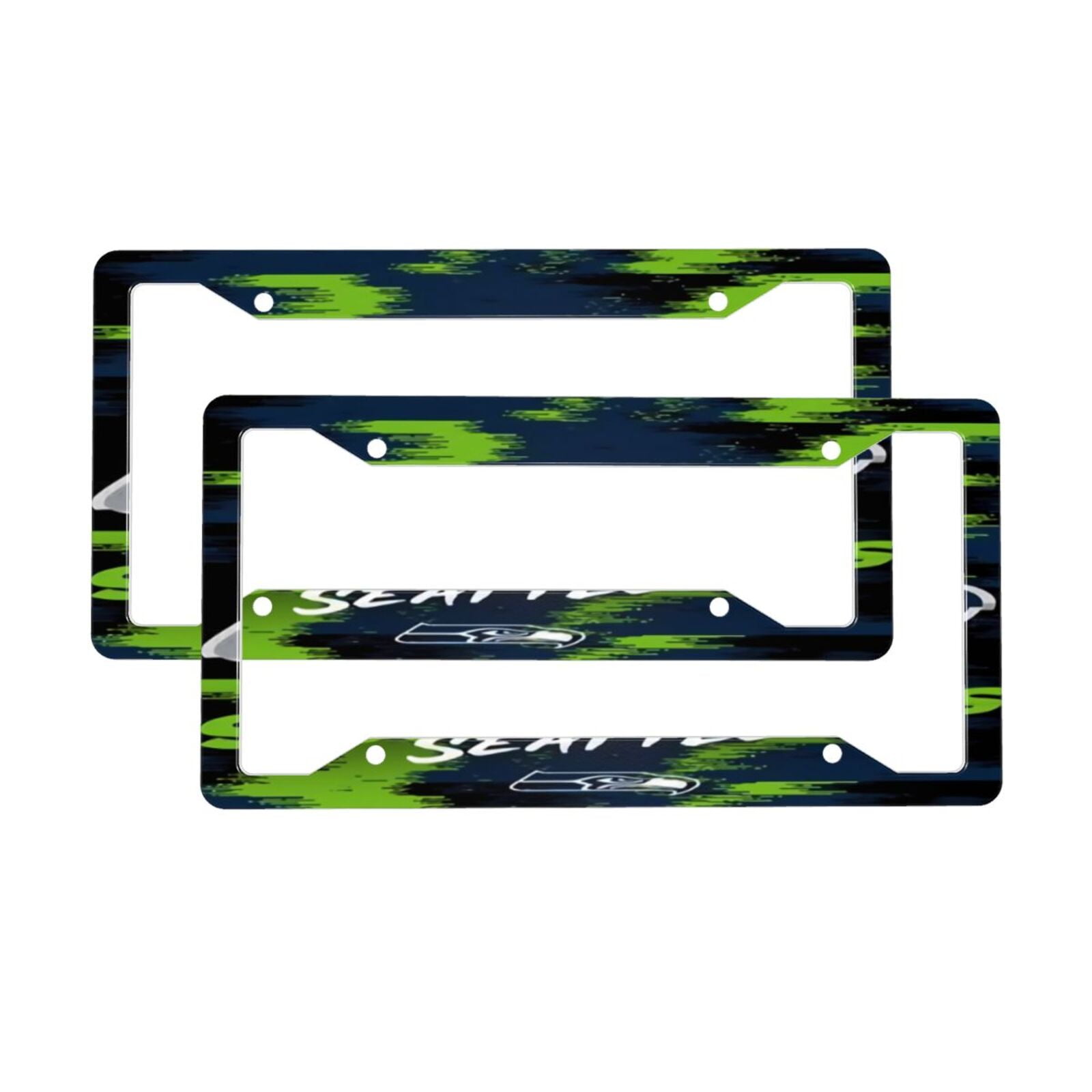 Seattle Custom 4-Hole Football License Plate Frame (Set of 2 ...