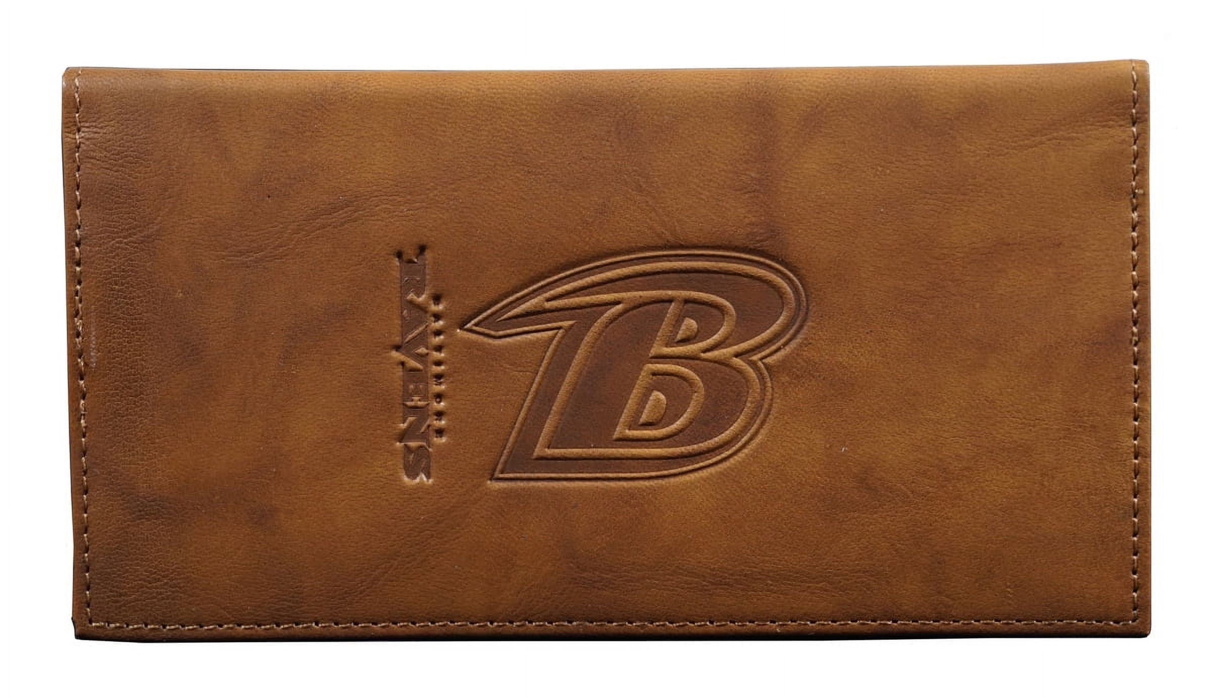 Baltimore Football Ravens Brown Leather Checkbook Cover For Men & Women ...