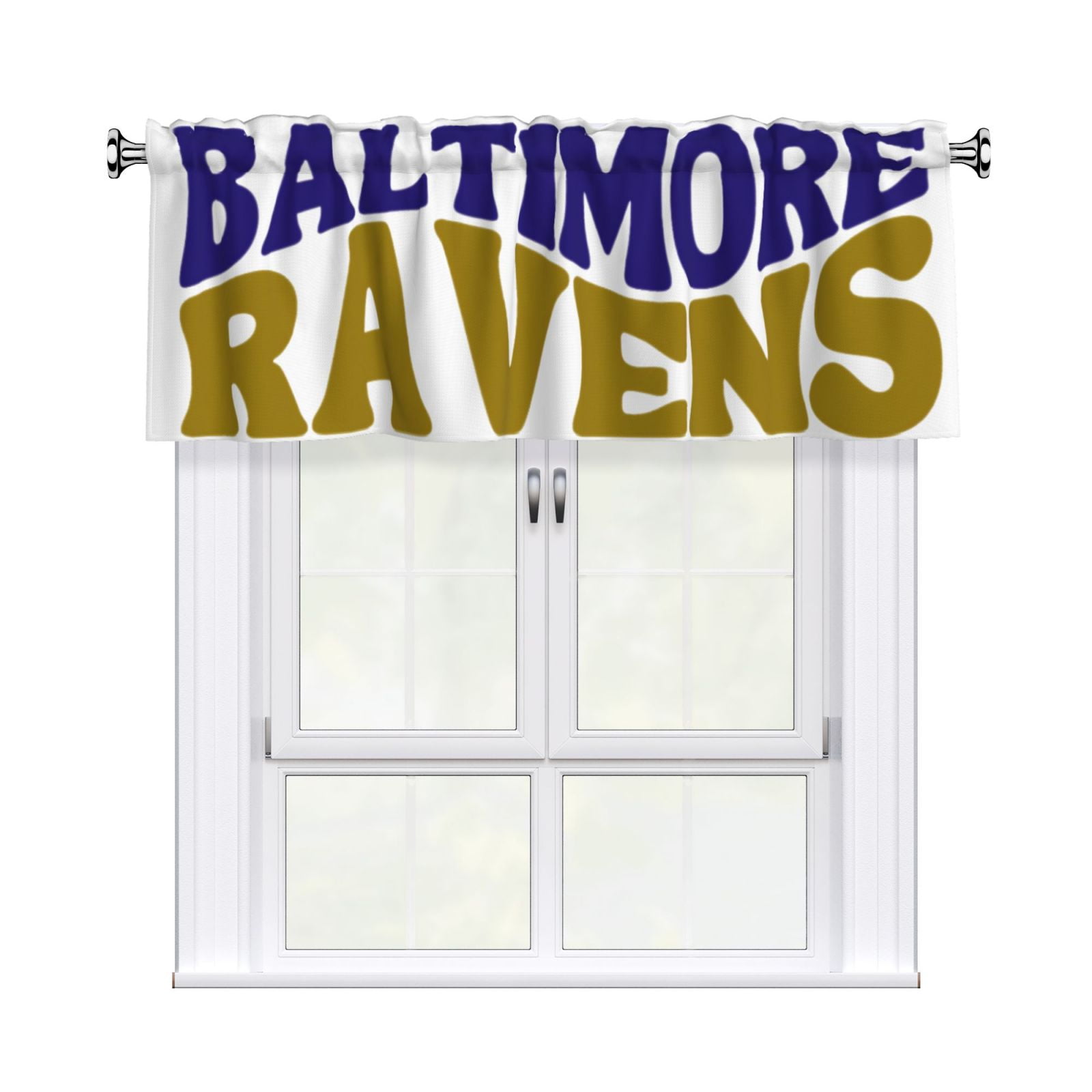 Baltimore Football Team Blackout Valance Curtains 54x18in, Football Fan ...