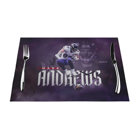 Baltimore Football Team Heat Resistant Placemats Set of 4,Washable PVC ...