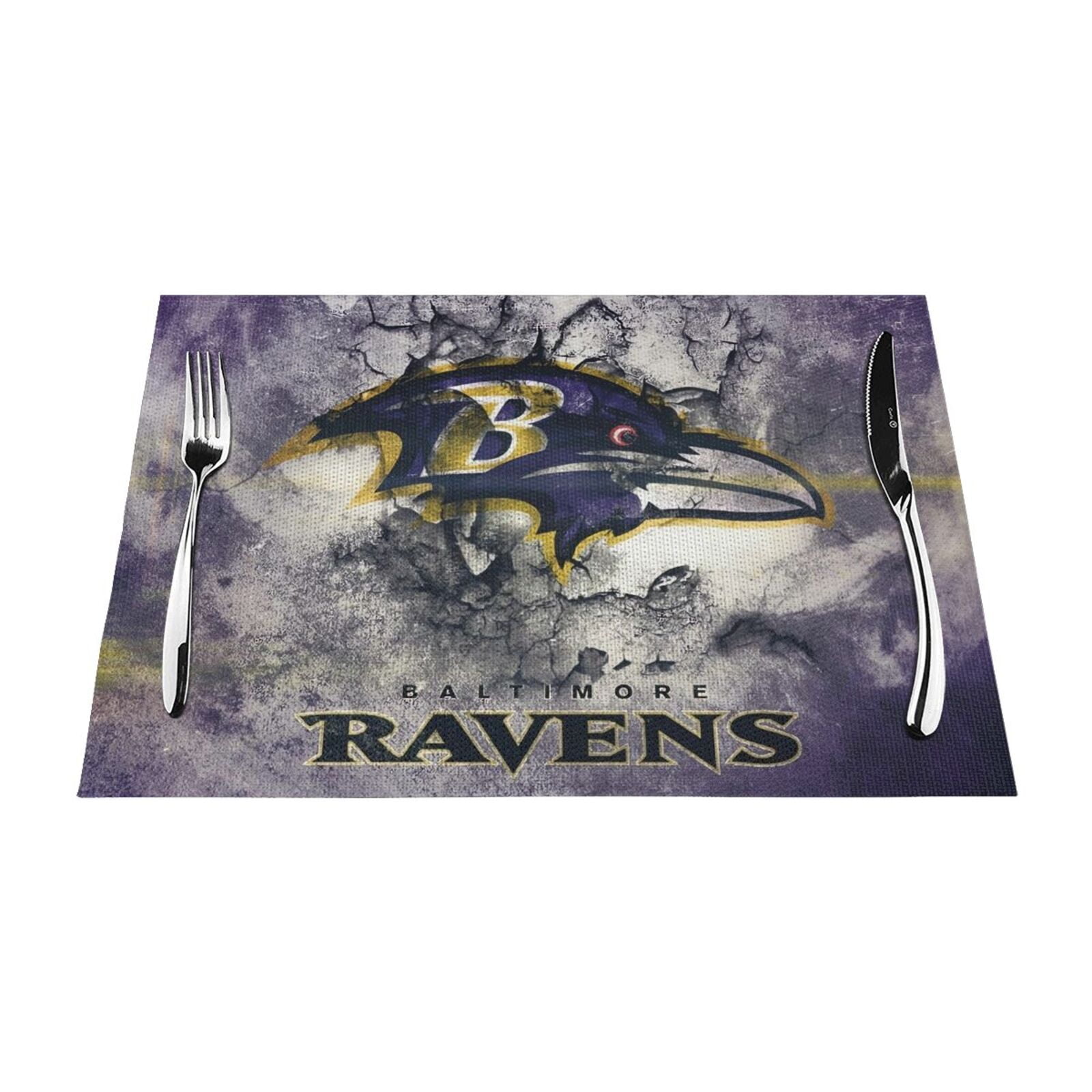 Baltimore Football Team Heat Resistant Placemats Set of 4,Washable PVC ...
