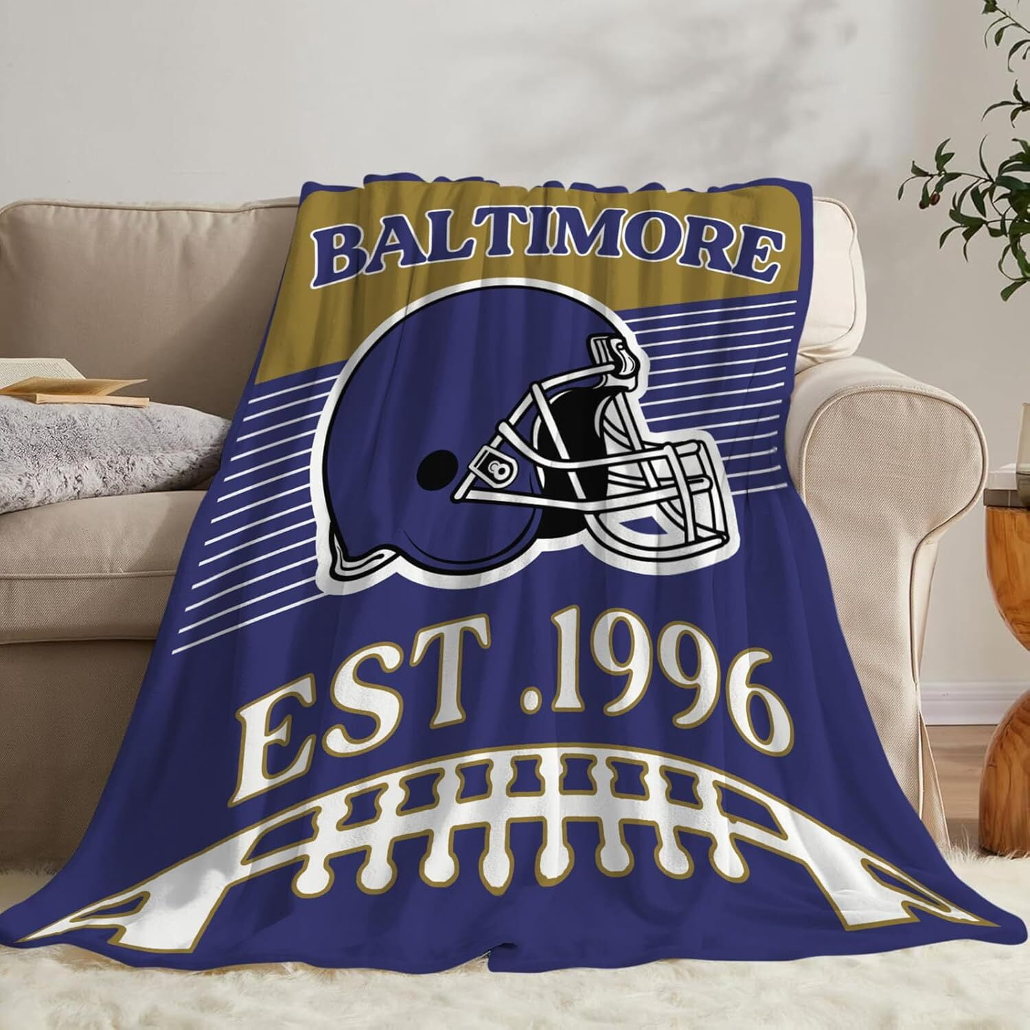 Baltimore Football Throw Blanket Football Sports Flannel Blankets Gifts ...