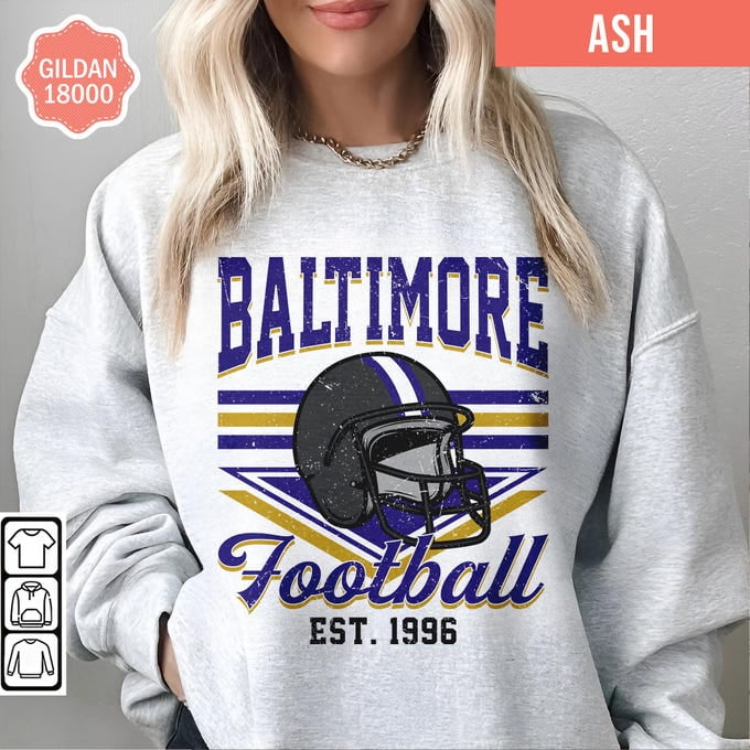 Baltimore Football Vintage Style Sweatshirt, Baltimore Shirt,Baltimore ...
