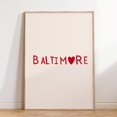 Baltimore Heart Art Print, Minimalist Md Wall Decor, Home Decor ...