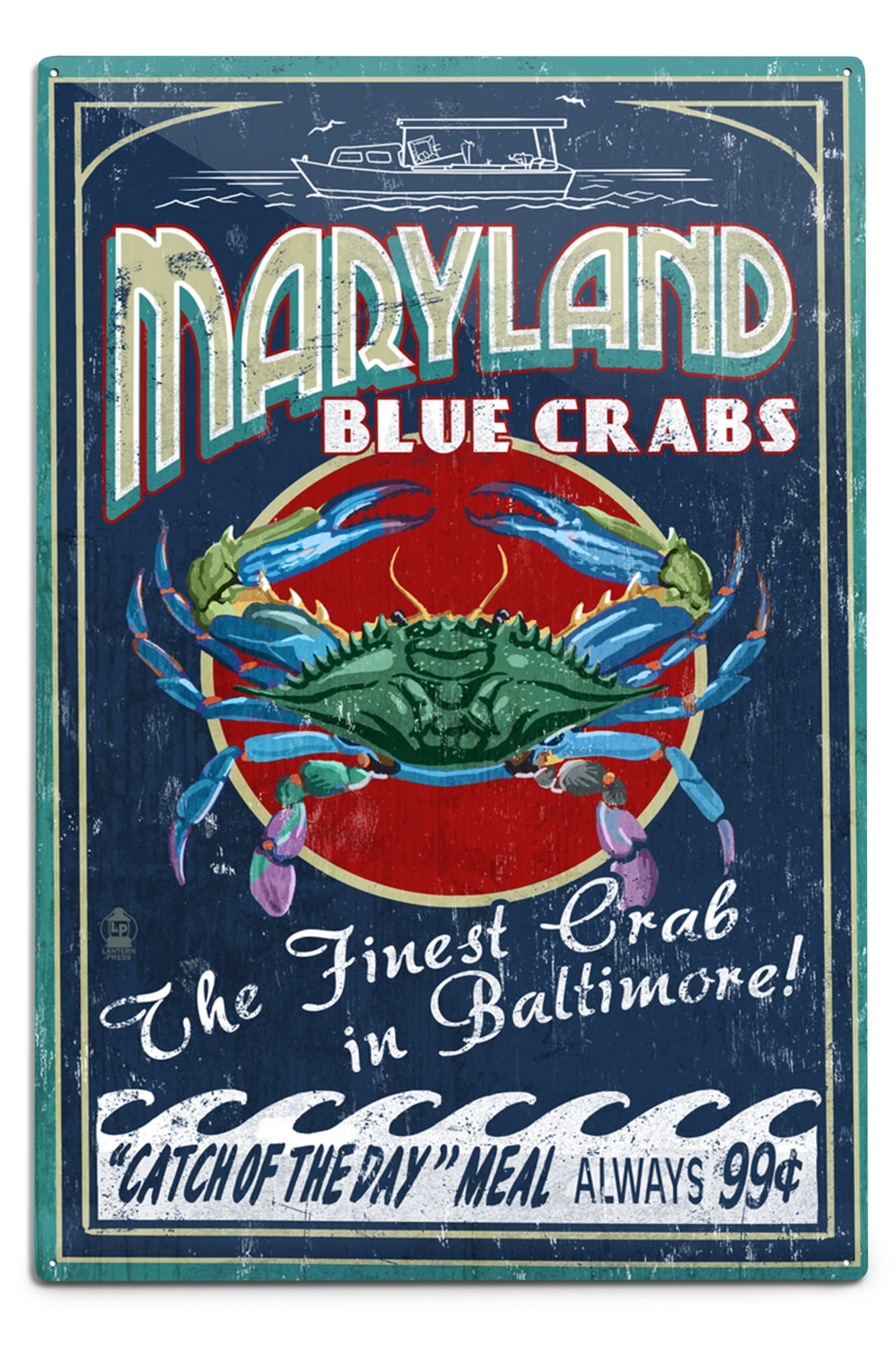 Baltimore, Maryland, Blue Crabs Vintage Sign - Walmart.com