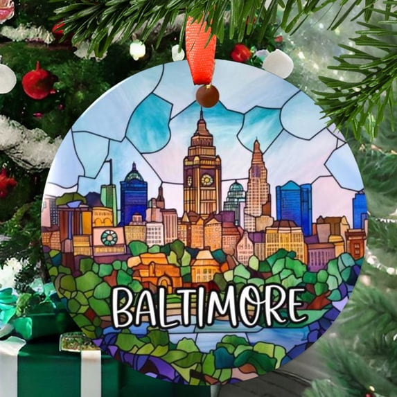 Baltimore Maryland Christmas Ornament, Ceramic/Acrylic - Baltimore ...
