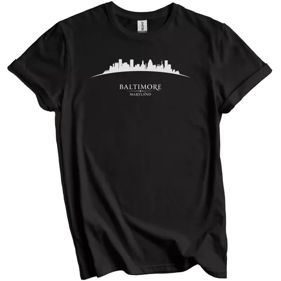 Baltimore Maryland Cityscape Downtown Skyline T-Shirt Gift for Men ...