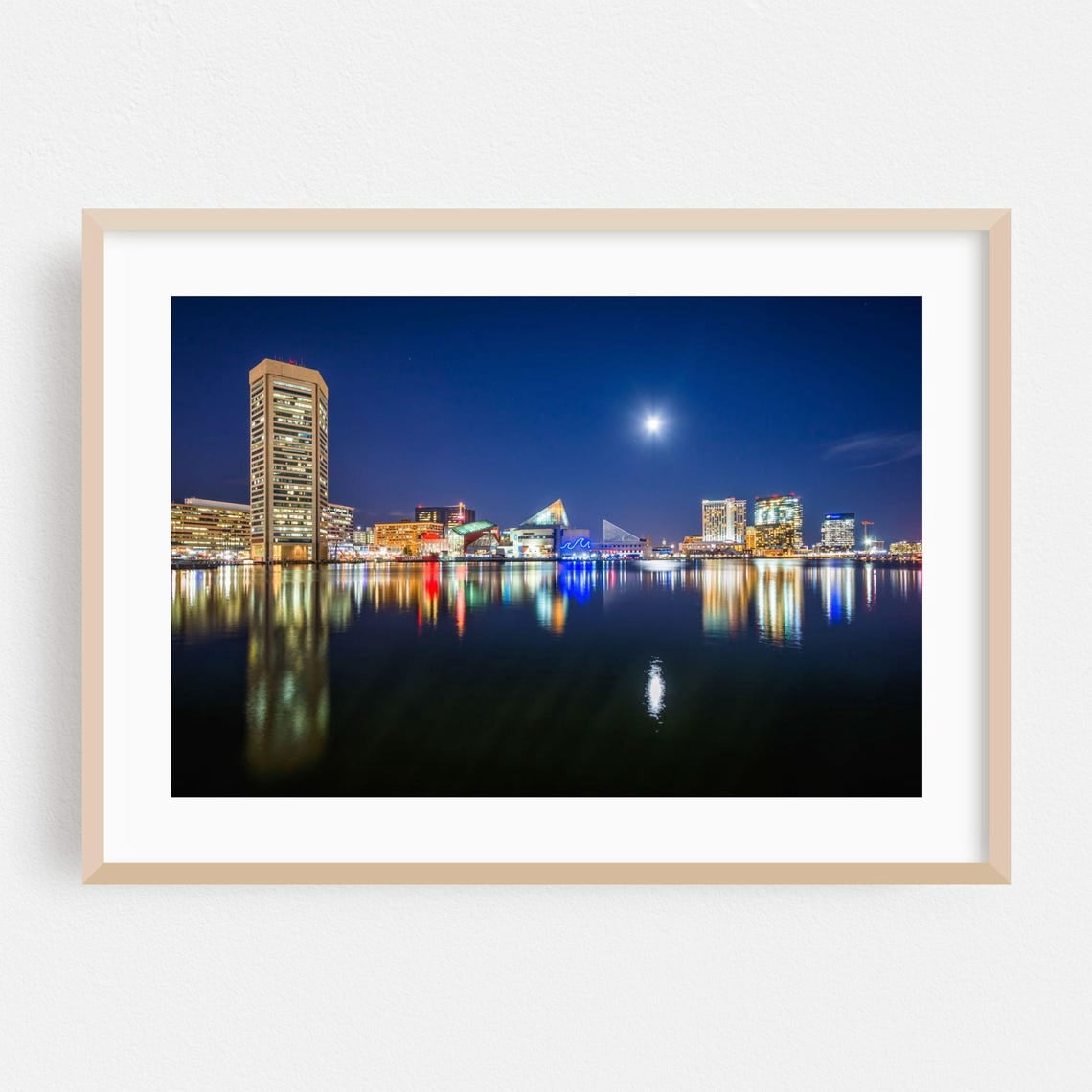 Baltimore Maryland Cityscape Night Sky Harbor Skyline Architecture City ...