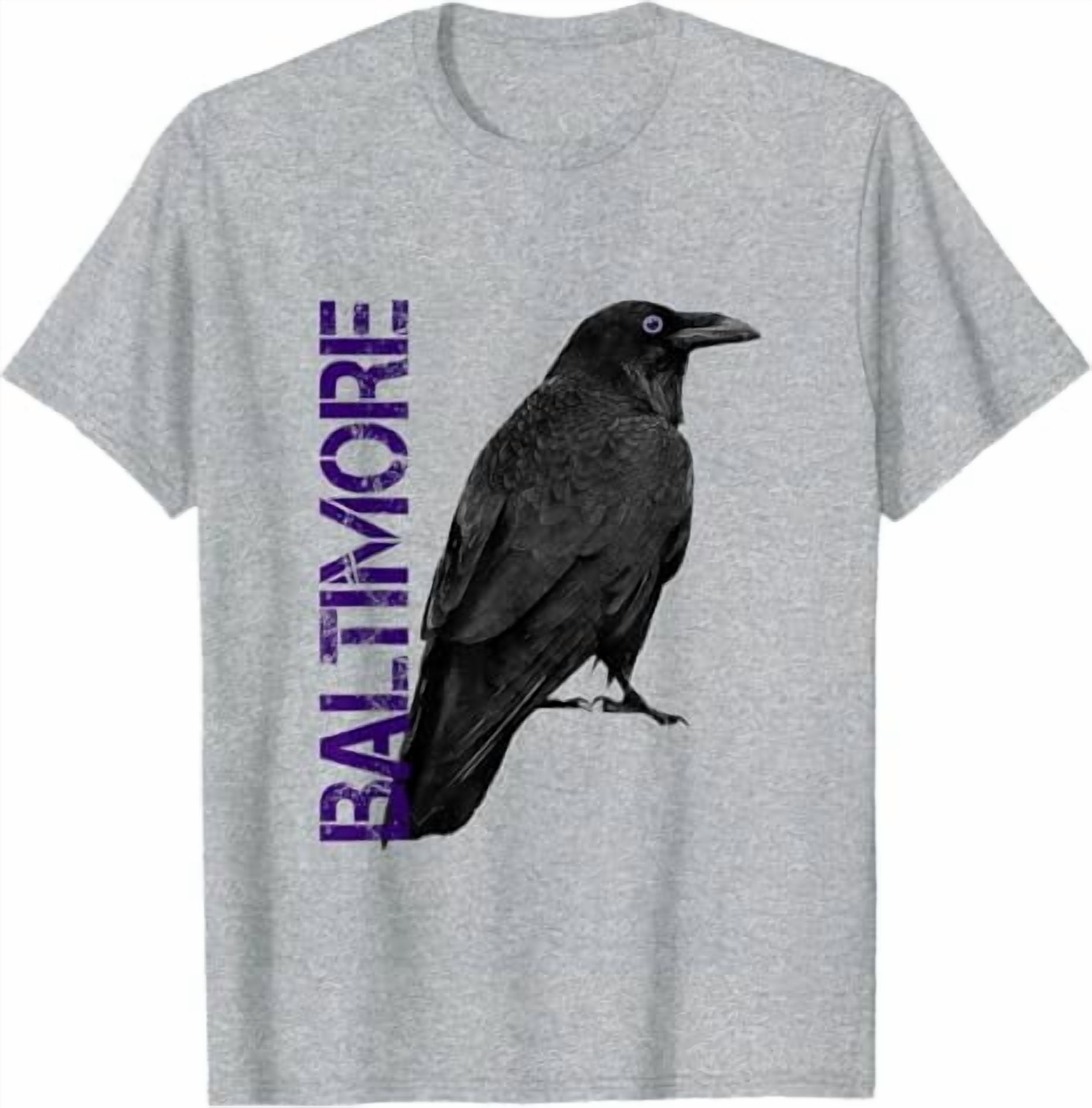 Baltimore Maryland Edgar Allan Poe Raven Eye T-Shirt,Sport Grey Color ...