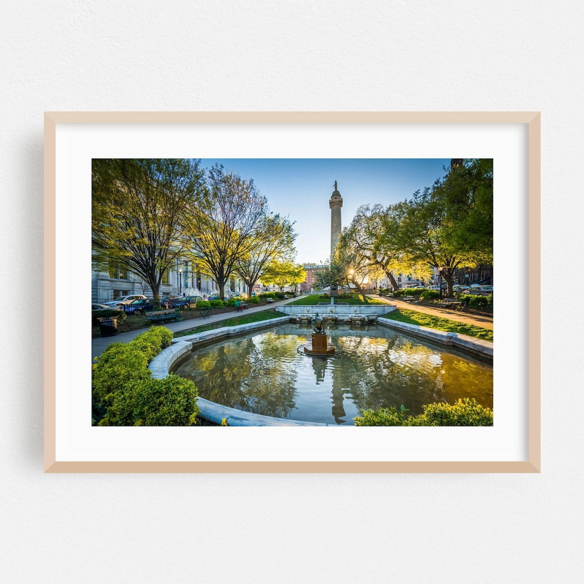 Baltimore Maryland Scenic Architecture Cityscape Fountain Fine ...