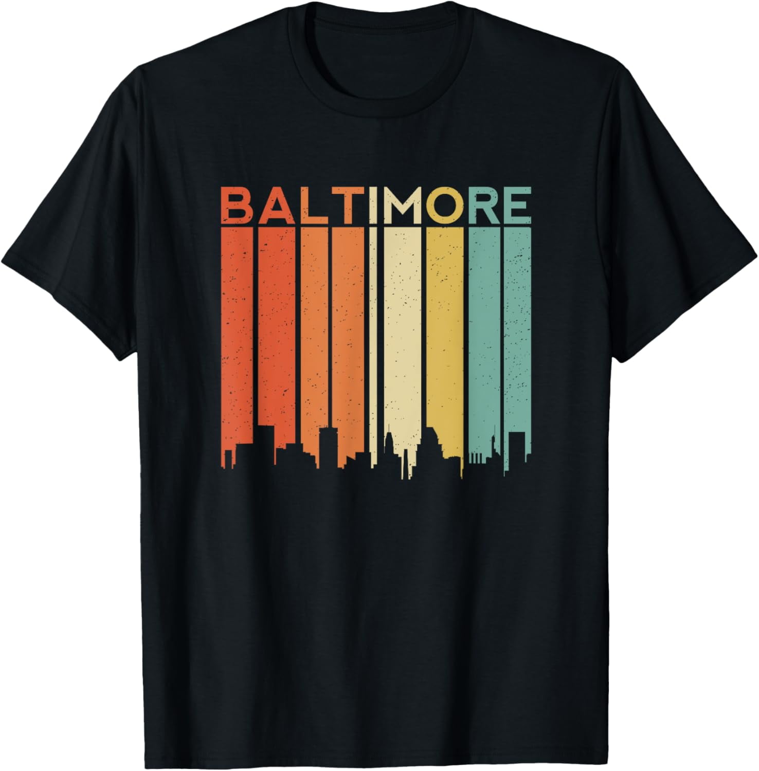 Baltimore Maryland Vintage Retro City Urban Skyline Seaport T-ShirtMen ...