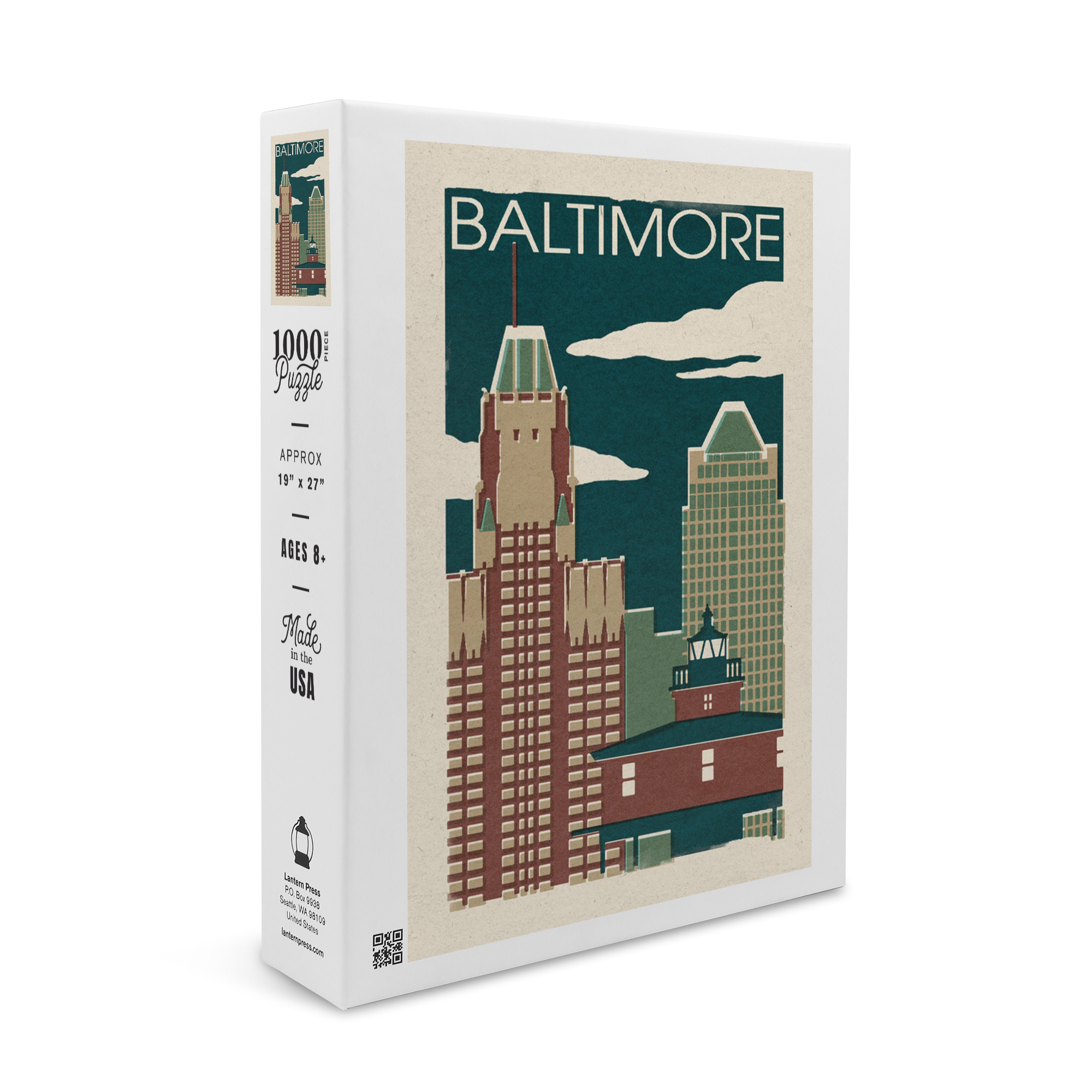 Baltimore, Maryland, Woodblock (1000 Piece Puzzle, Size 19x27 ...