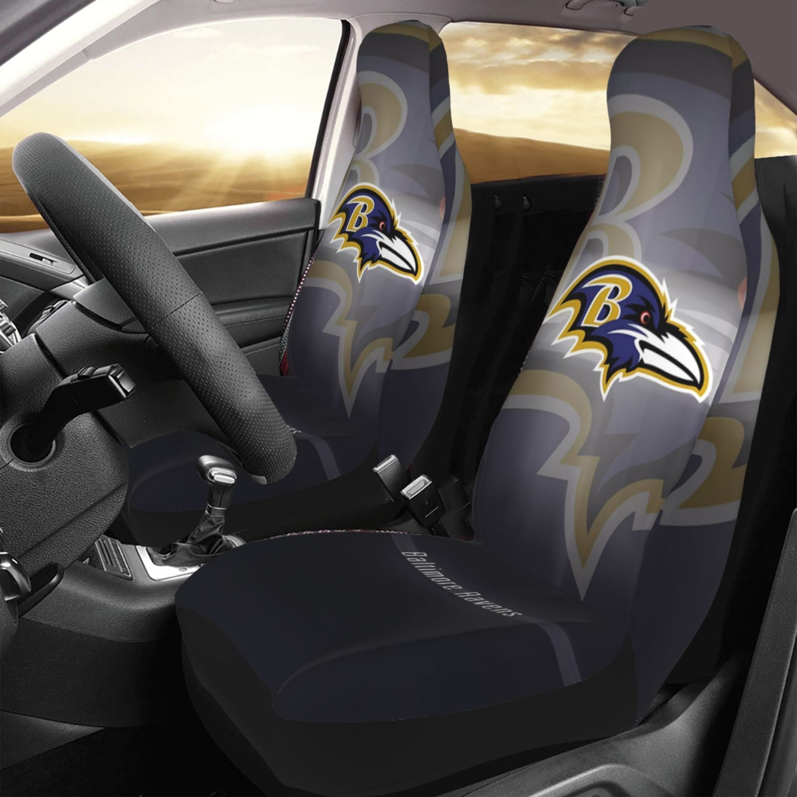 Baltimore New Car Seat Covers 2-Pack, Football Team Themed Car Gifts ...