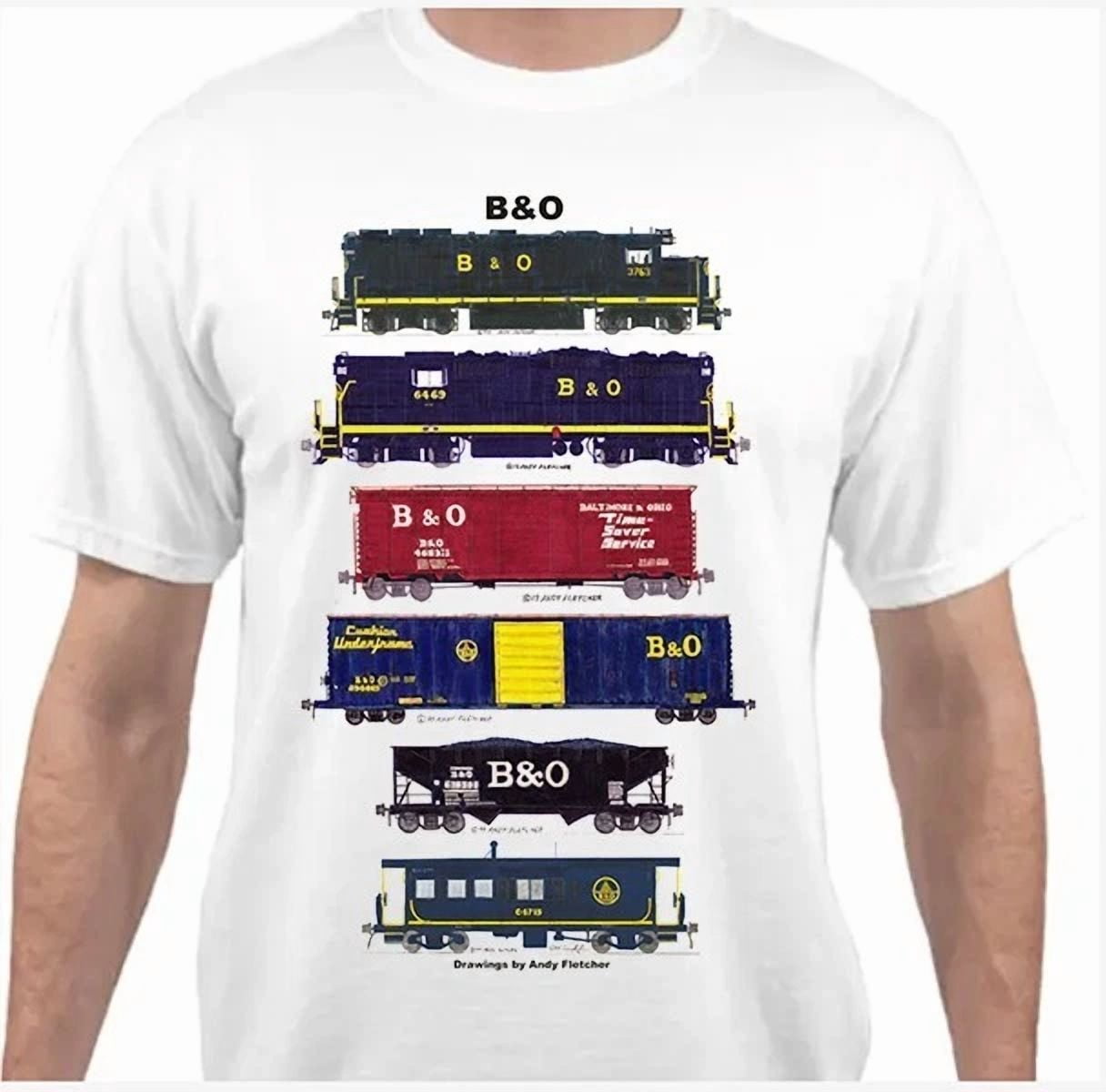 Baltimore & Ohio Freight Train Railroad T-Shirt by Andy Fletcher ...