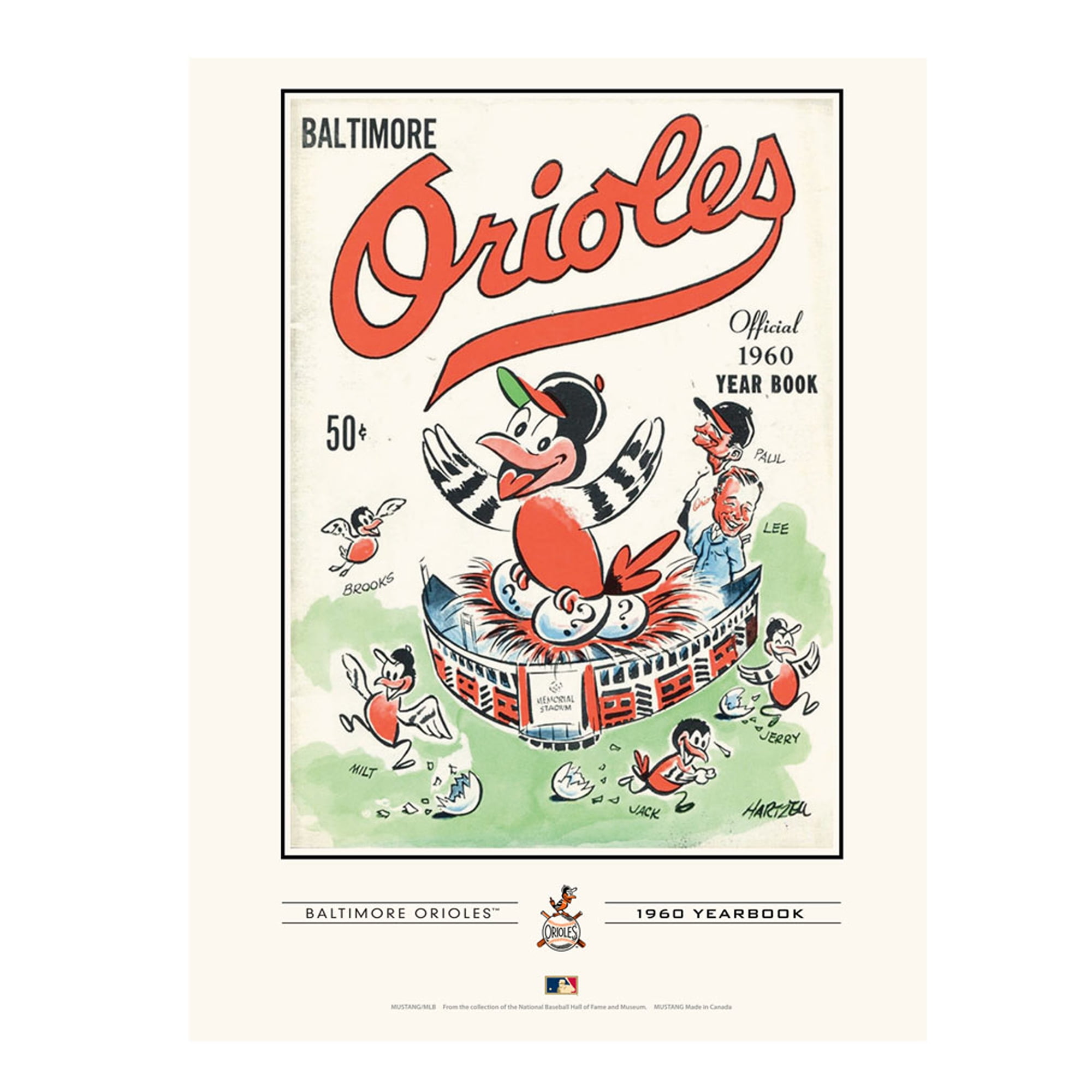 Baltimore Orioles 12" x 16" 1960 Program Cover Art Print - Walmart.com