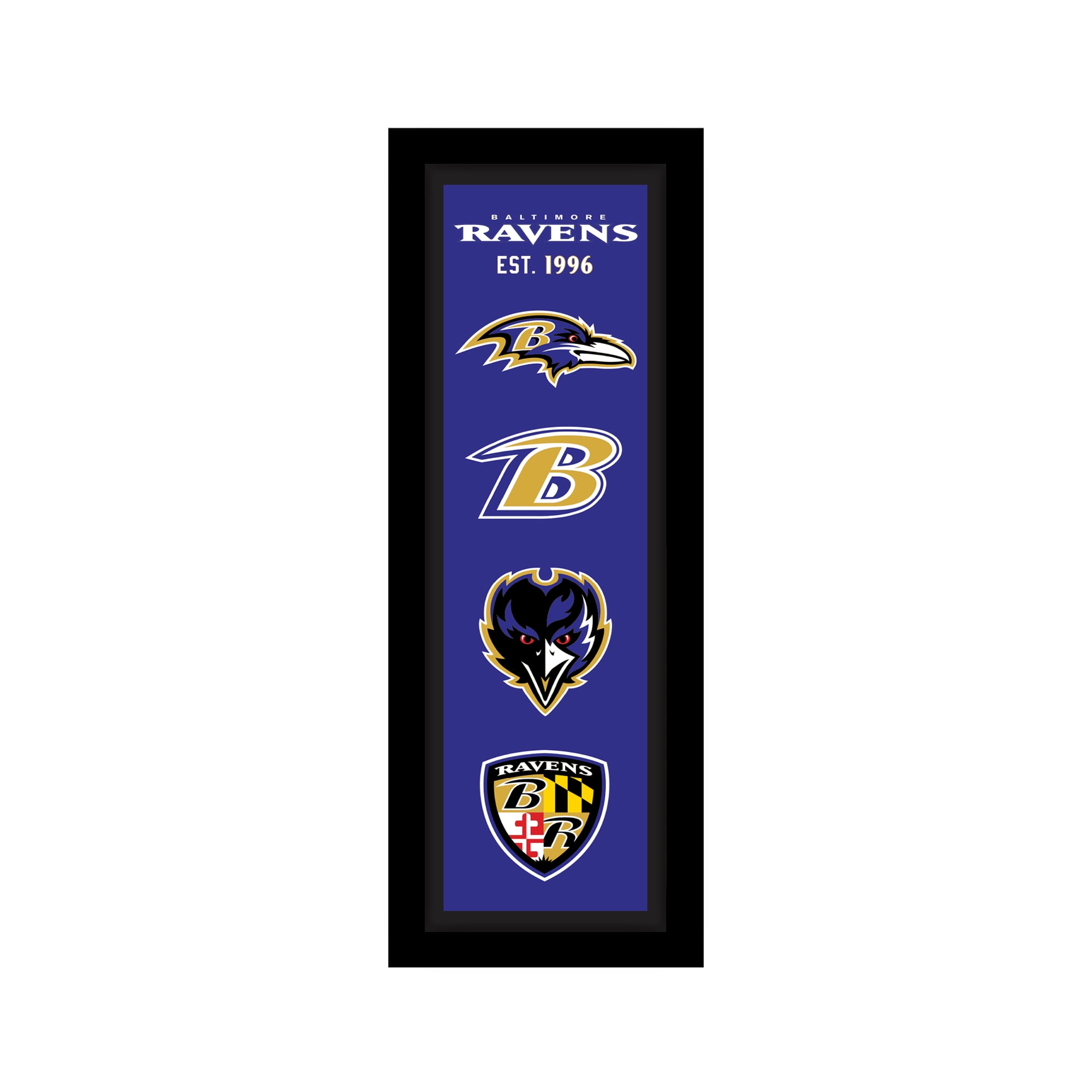 Baltimore Ravens 12" x 36" Logo Heritage Framed Banner - Walmart.com