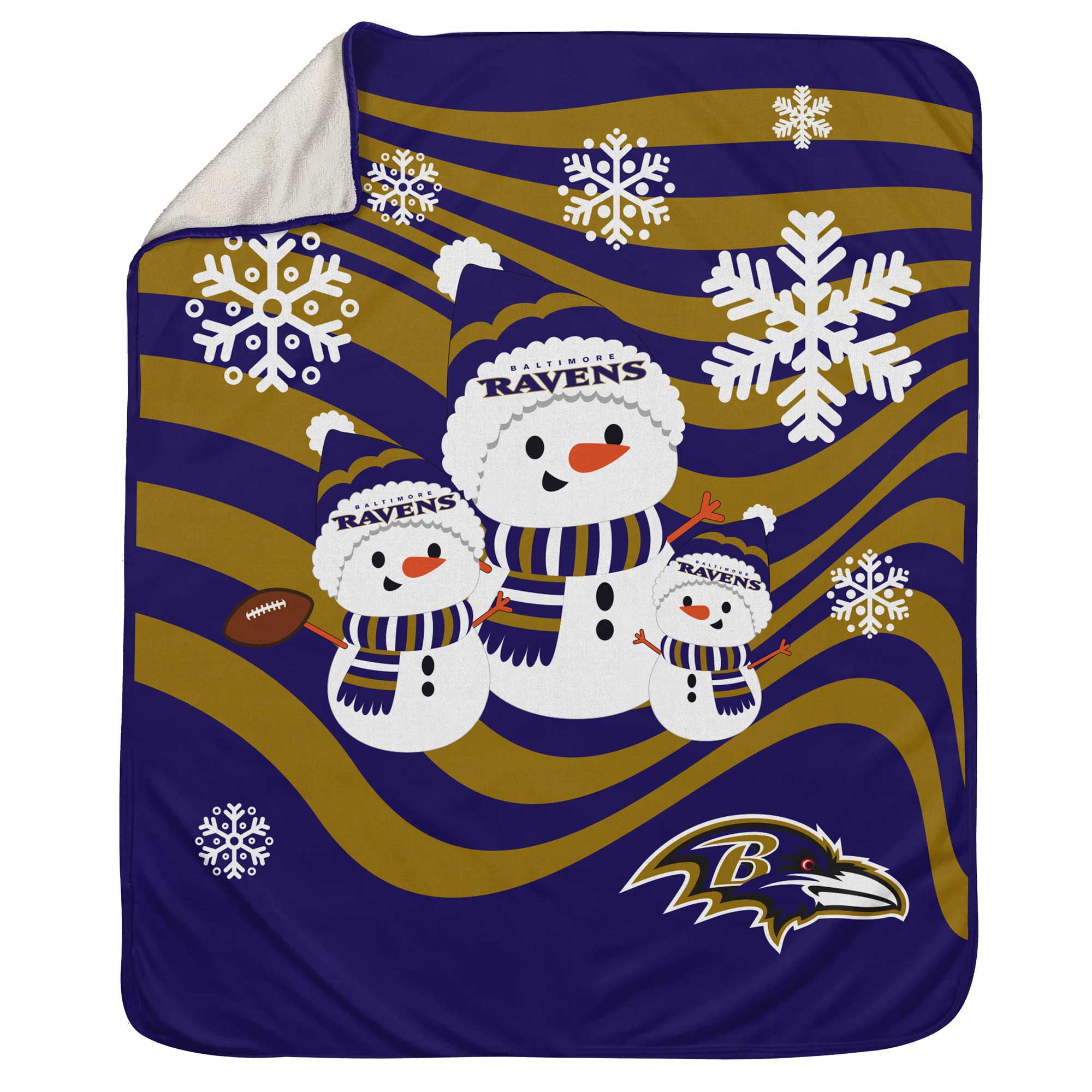 Baltimore Ravens 50'' x 60'' Snowman Sherpa Blanket - Walmart.com