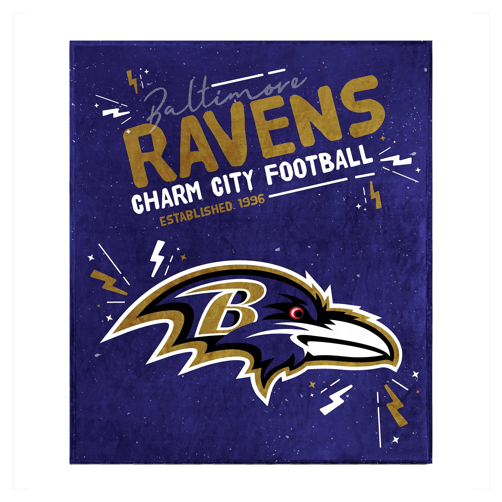 Logo Brands Baltimore Ravens 60" x 70" Plush Throw Blanket - Walmart.com