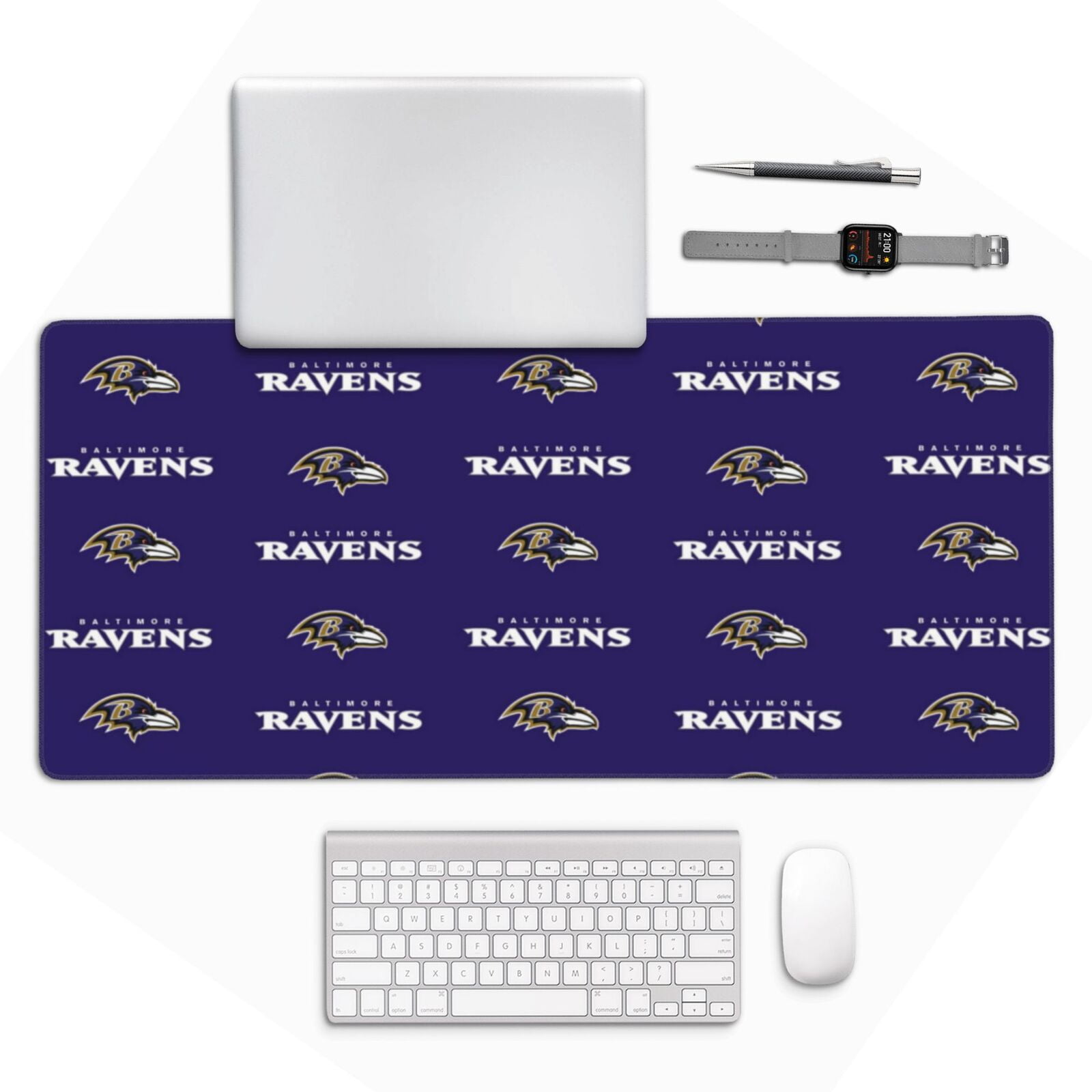 Ravens Football Logo Mouse Pad, Personalized Oversized Rubber Keyboard ...