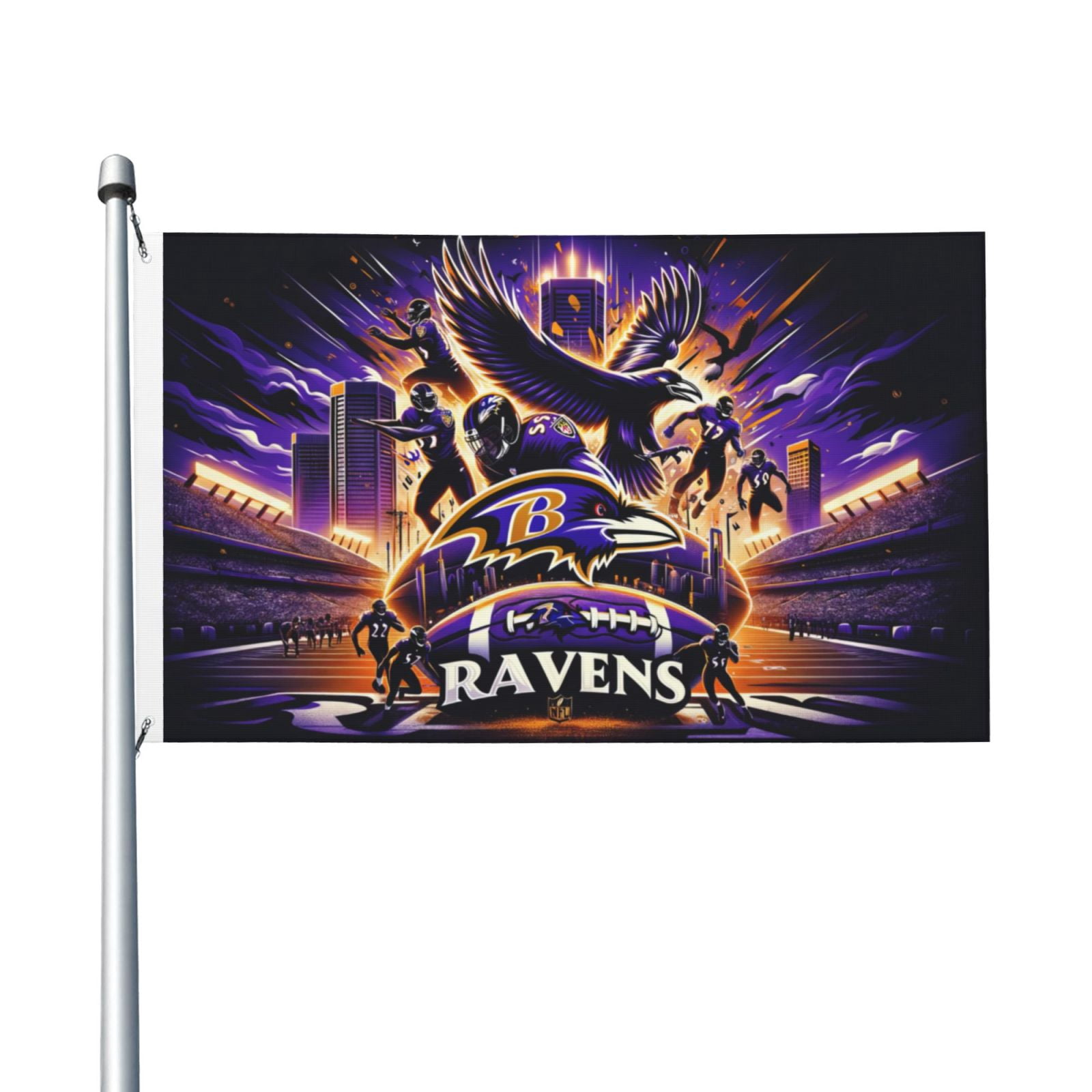 Ravens Football Football Team Fans Audience Flag Double Sided ...