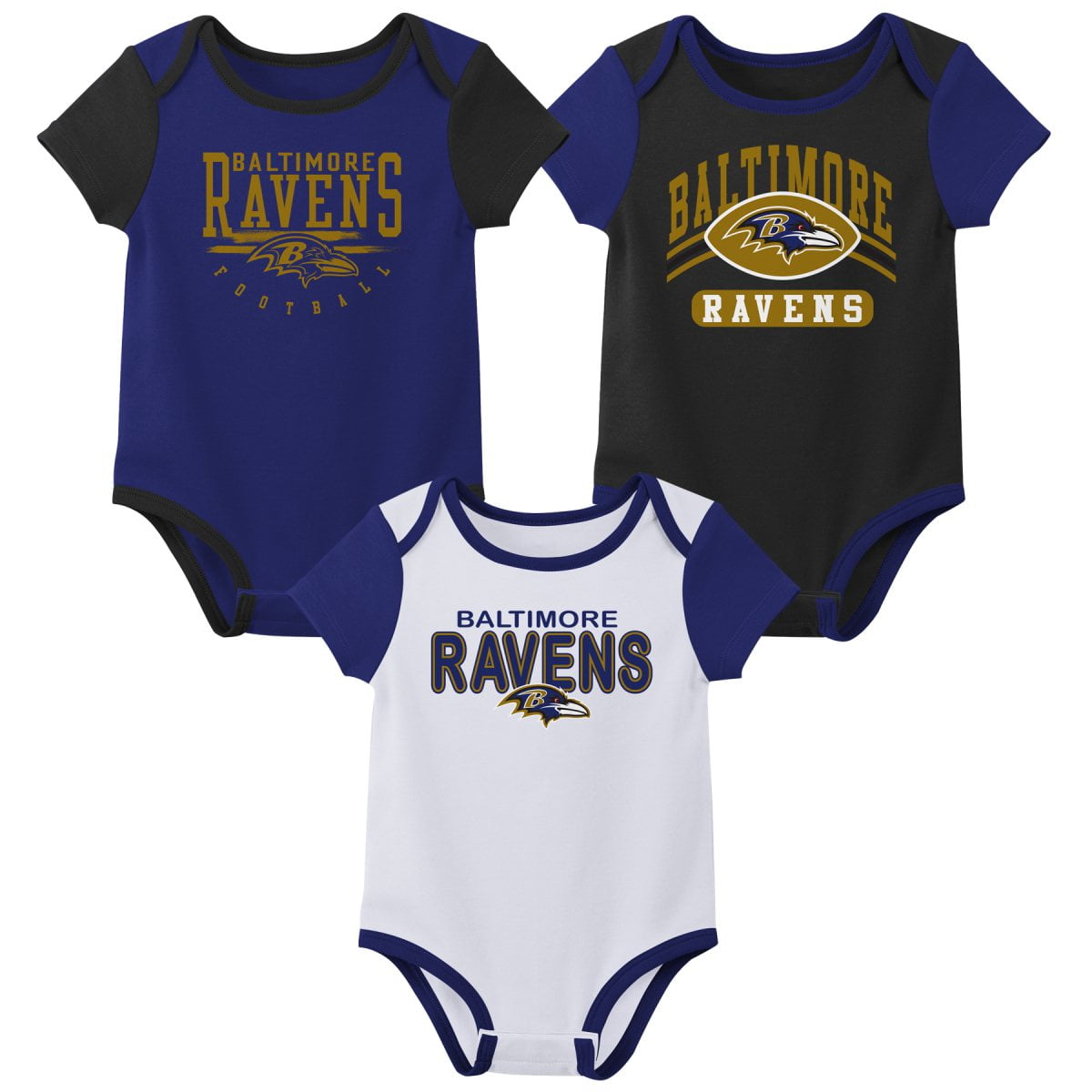 Baltimore Ravens NFL Infant 3 Pack Onesie Set - Walmart.com