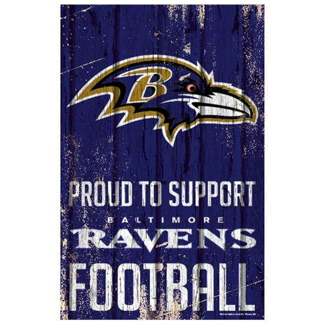 Baltimore Ravens Sign 11x17 Wood Proud to Support Design - Walmart.com