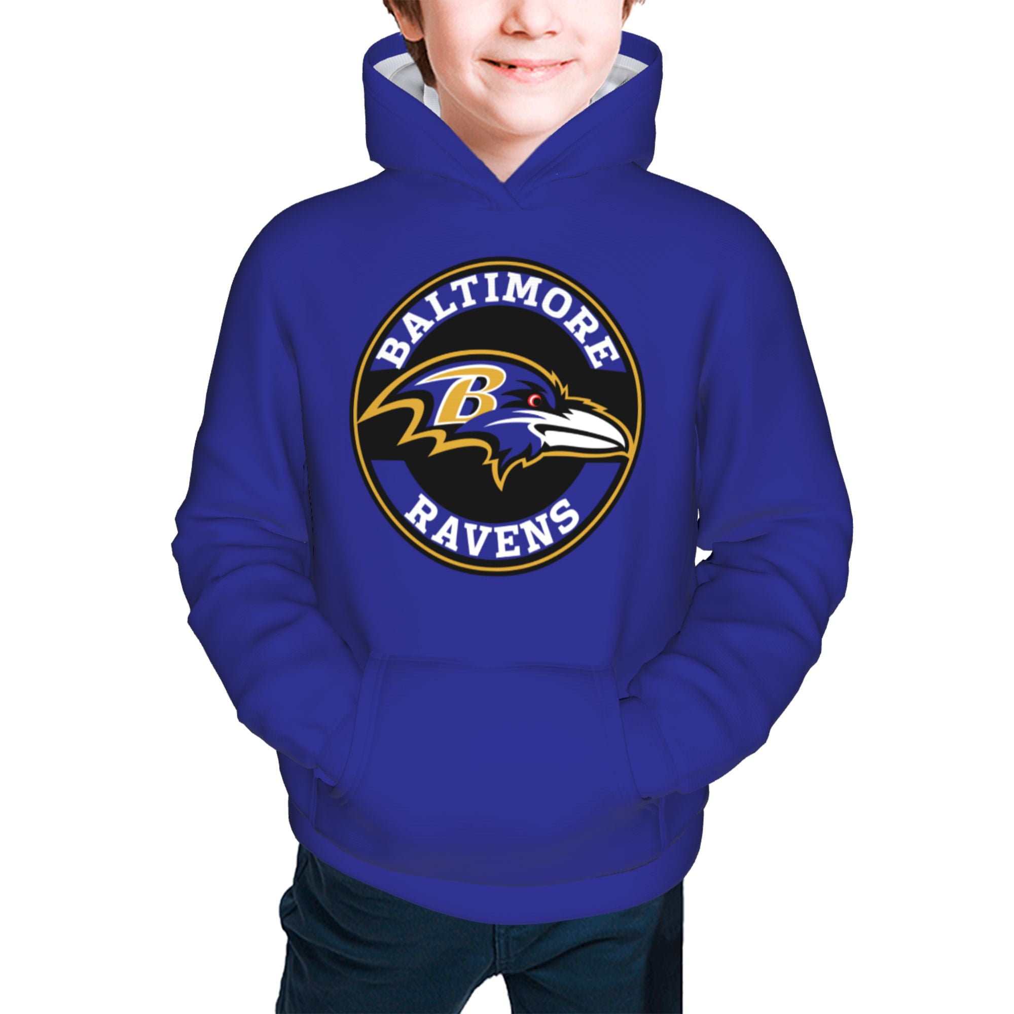 Baltimore_Ravens Youth Hoodie Without Hat Rope Small Boys Sweatshirt ...