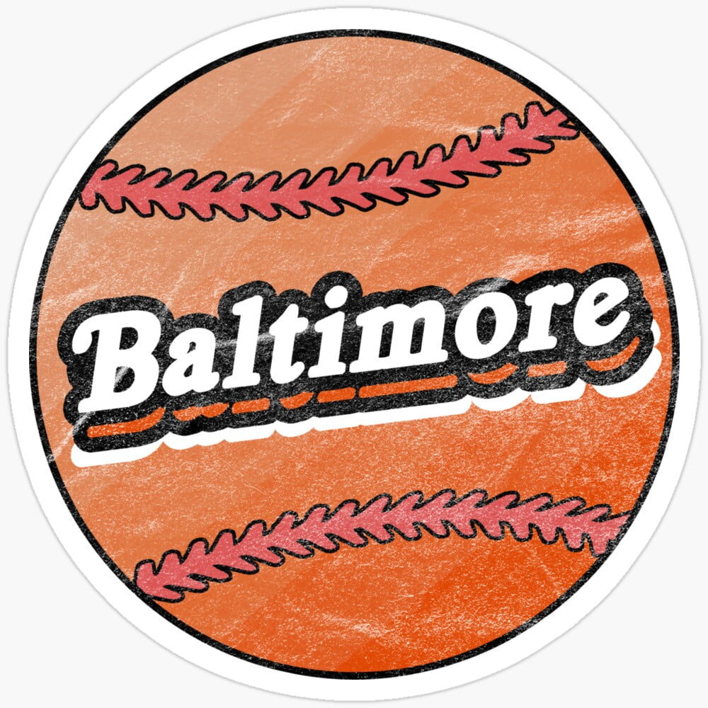 Baltimore Retro Baseball Sticker Phone Decal Water Bottle Stickers Car ...