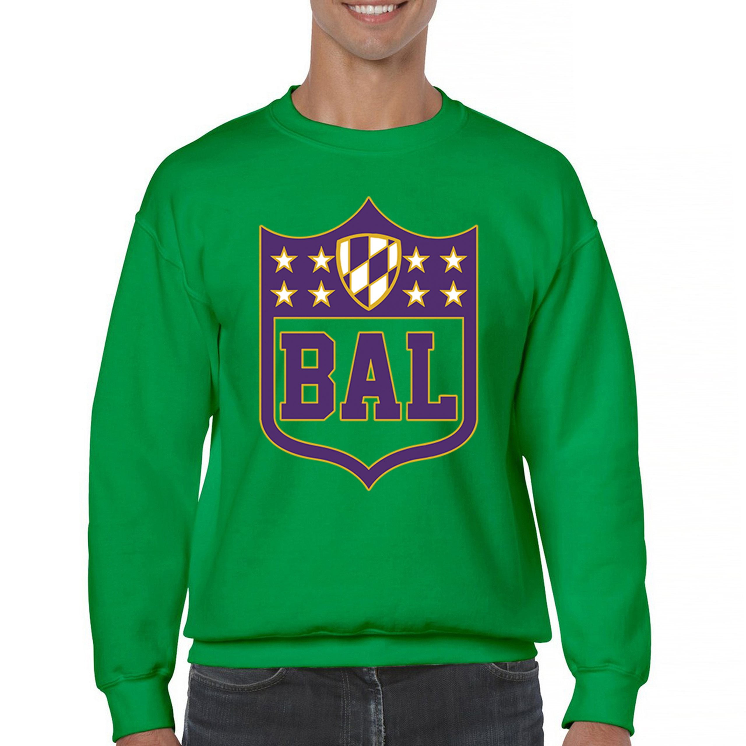 Baltimore Shield Crewneck Sweatshirt Die Hard Fantasy Football Fan Game ...