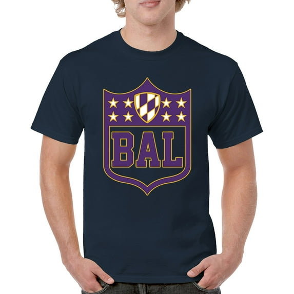 Baltimore Shield T-shirt Die Hard Fantasy Football Fan Game Night Men's ...