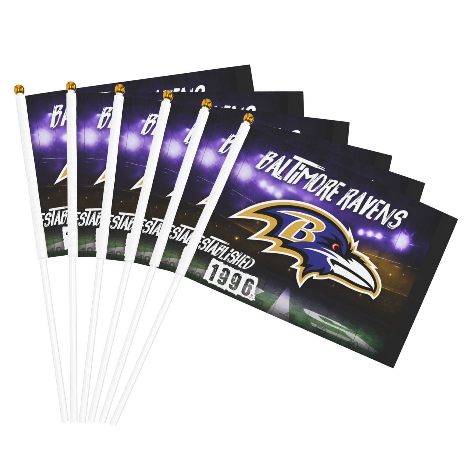 Baltimore Team Double Sided Hand Waving Flag(Pack of 6), Spectator Hand ...