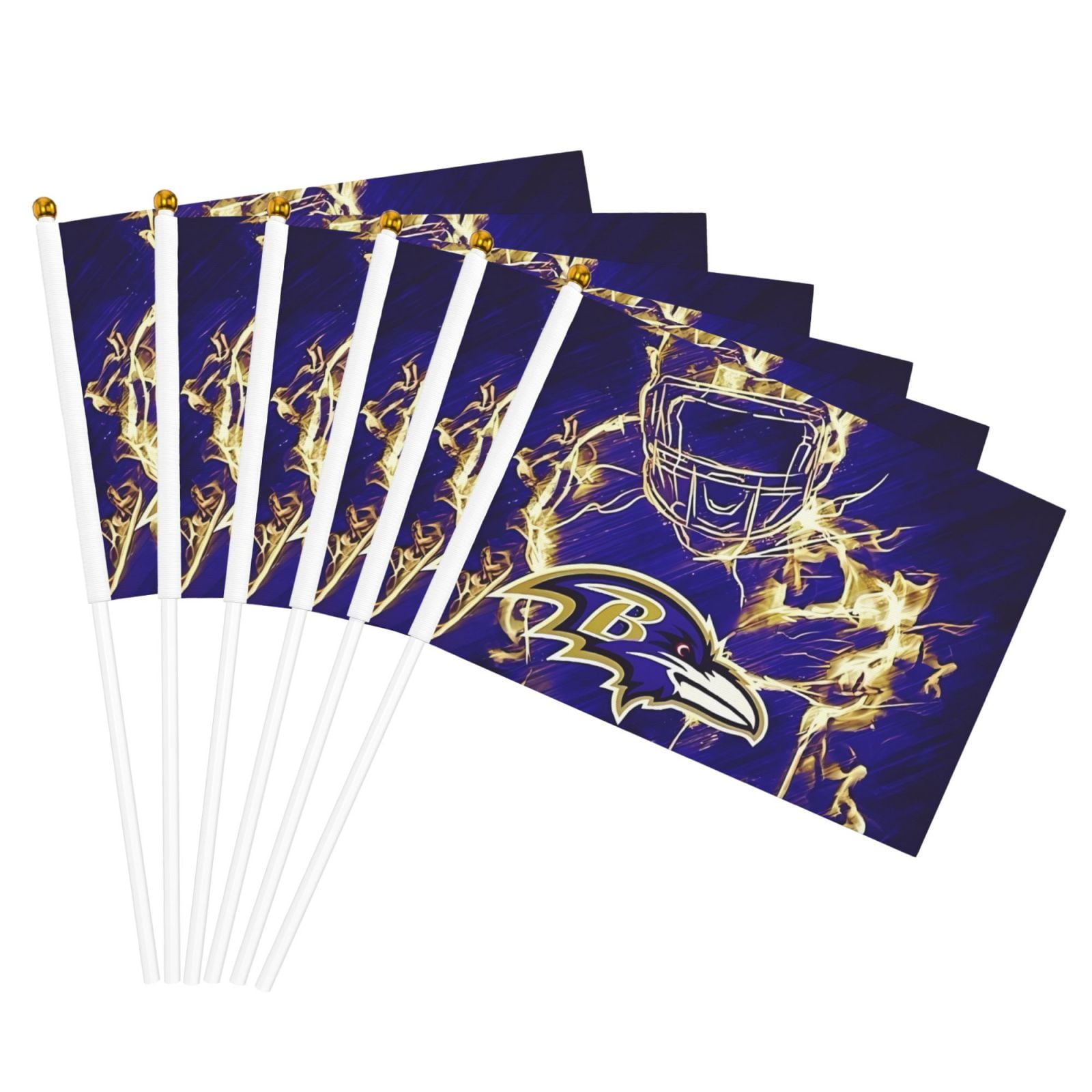 Baltimore Team Double Sided Hand Waving Flag(Pack of 6), Spectator Hand ...