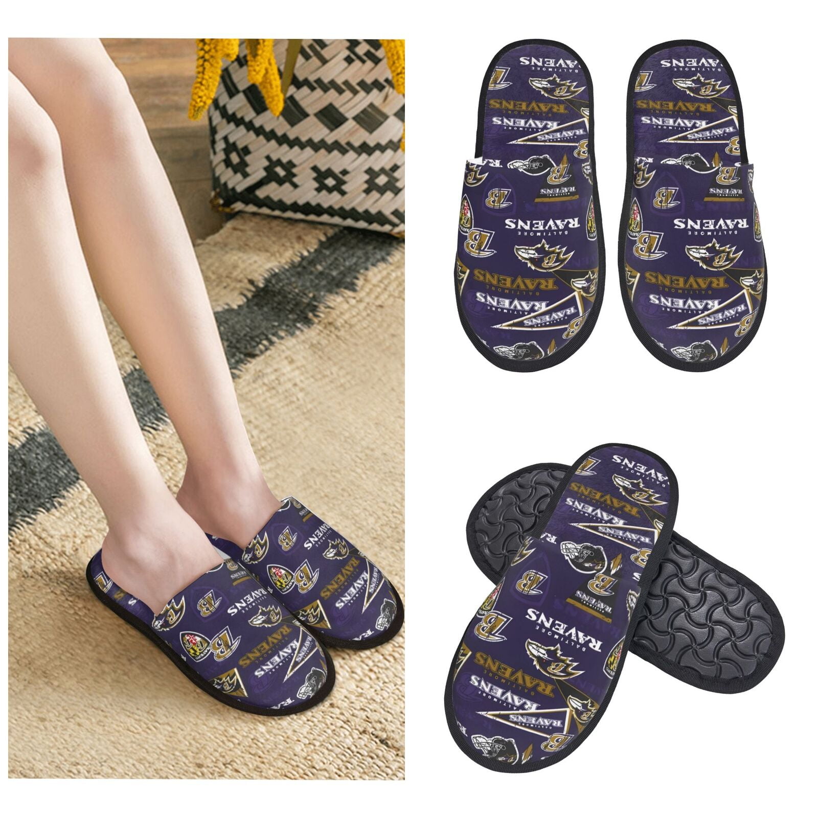 Baltimore Team Theme Furry EVA Slippers Warm Slippers Indoor Slippers ...