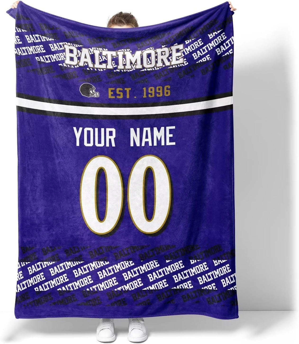 Baltimore Throw Blanket Custom Name and Number Blanket for Men Women ...