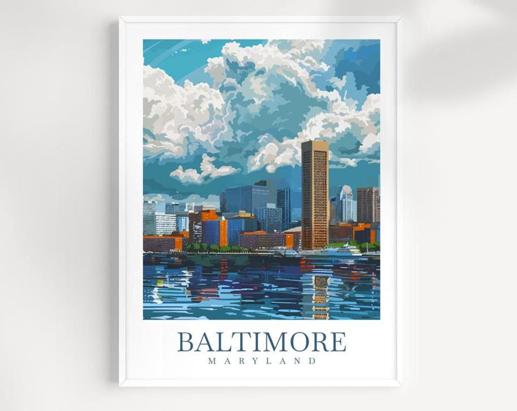 Baltimore Travel Print Wall Art Baltimore Wall Hanging Home Décor ...
