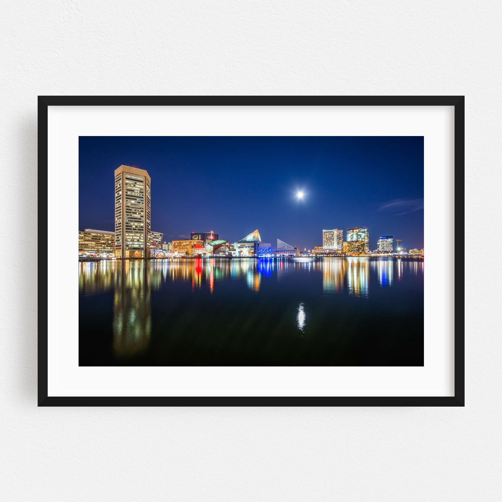 Baltimore's Moon - Baltimore Maryland Photography Cityscape Night Sky ...
